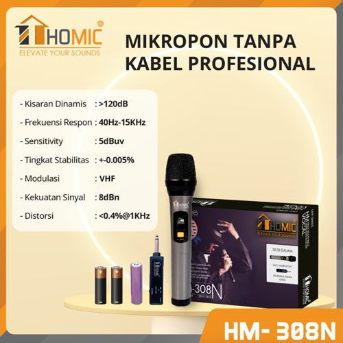 Mic HM-308N Wireless Profesional Microphone Tanpa Kabel - WELCOME | Lazada Indonesia