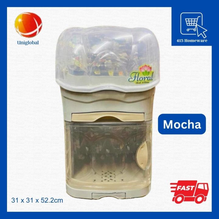 Mini Dish Cabinet Floral Dish Organizer Dish Rack Pinggan Pingganan ...