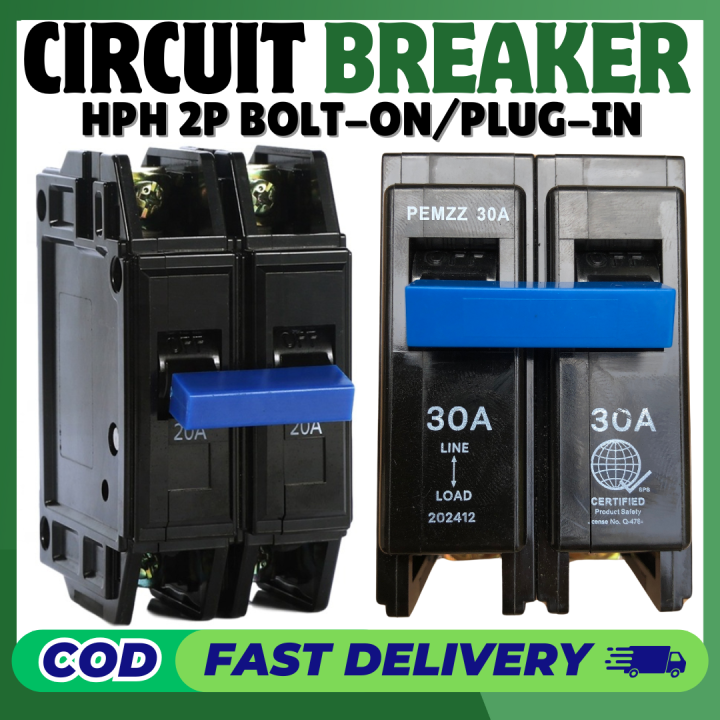 Circuit Breaker Plug-In / Bolt-On | 2-Pole Safety Breaker | 15A-100A ...