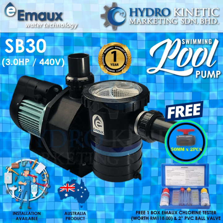 Emaux SB30 (3.0HP) Three phase Australia Swimming Pool Water Pump, Pam ...