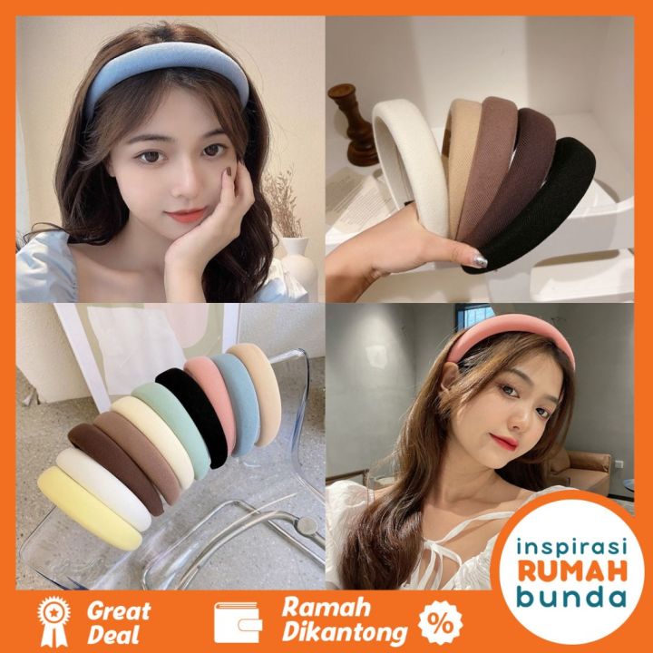 BANDANA LEBAR ALA KOREA BANDO TEBAL KOREA EMPUK CLOUD KOREAN HEADBAND ...