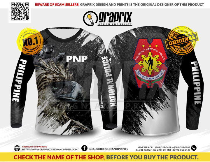 PNP Philippines National Police Long Sleeves Full Sublimation - Men and ...