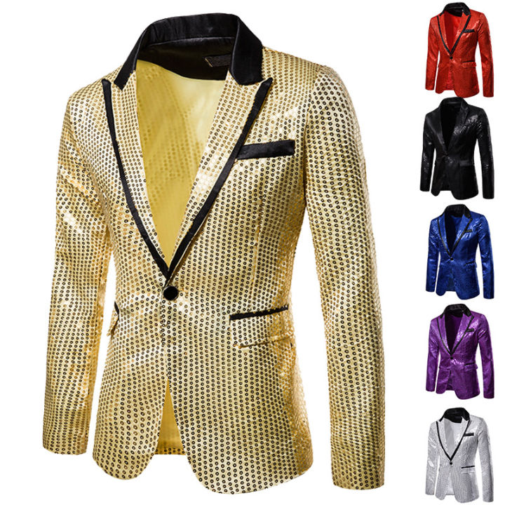 GUKENRO Male Suit Sequin Performance Dress Host of Ceremonies Studio ...