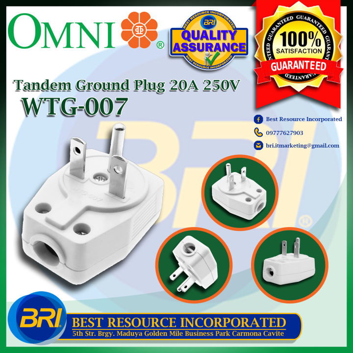 OMNI Tandem Ground Plug 20A 250V WTG-007 | Lazada PH