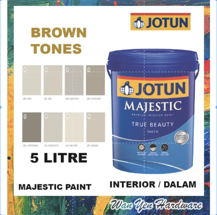 5 LITRES ( BROWN TONES ) JOTUN MAJESTIC TRUE BEAUTY SHEEN ( INTERIOR ...