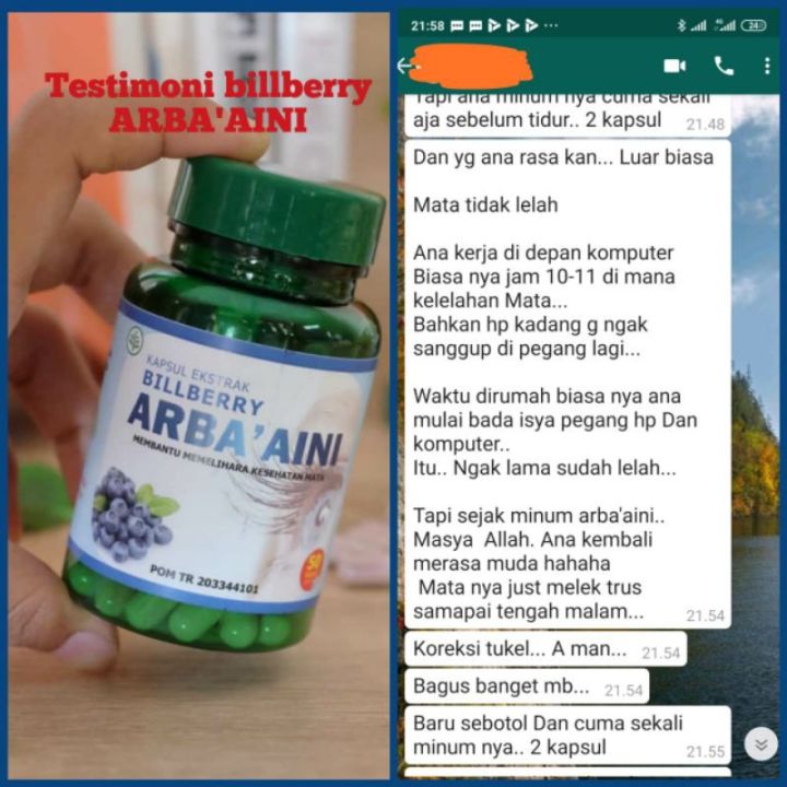 ARBA'AINI Herbal Mata kelehan - herbal mata minus mata plus - BILBERRY ...