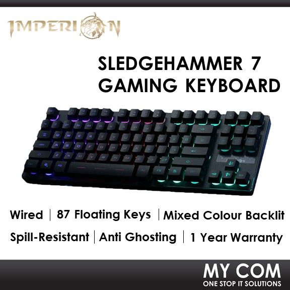 Imperion KG-S07C Sledgehammer 7 Mecha-membrane Wired Gaming Keyboard ...