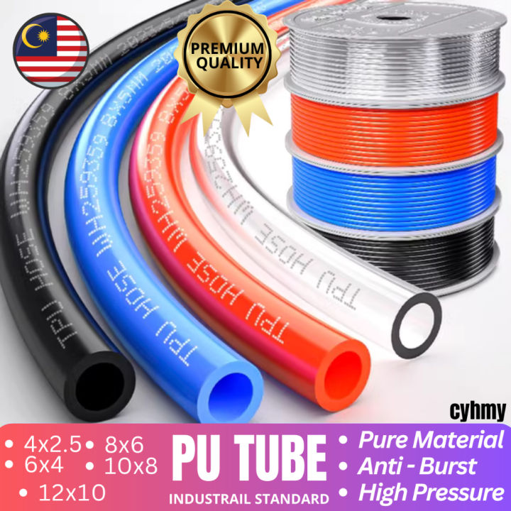 1M PU Tube 4/6/8/10mm Pneumatic Air Hose Compressor Pipe Tubing Water Gas Plastic Hoses ...