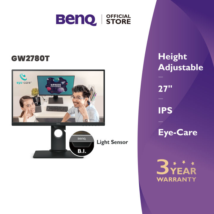BenQ GW2780T 27" 1920x1080 FHD IPS 60Hz Low Blue Light Flicker-Free ...