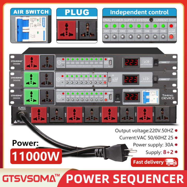 GTSVSOMA™ Original power sequencer controller 10 Channels power controller switch 220v Output ...