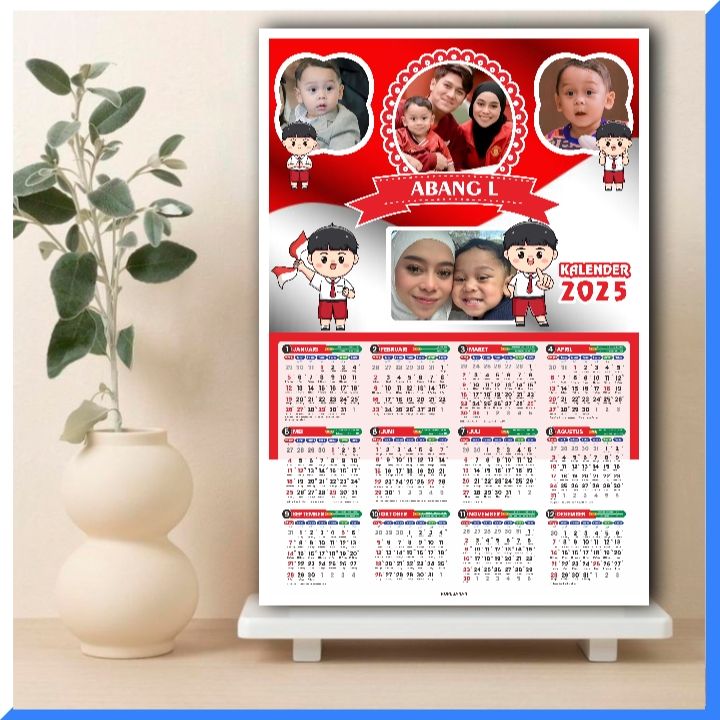 KALENDER 2025 32x48CM KALENDER DINDING CUSTOM PAKAI FOTO NAMA TANGGAL ...