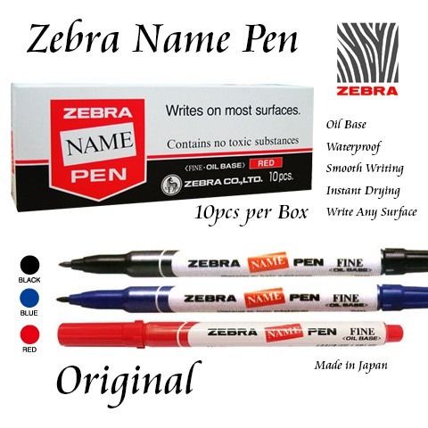 Zebra Name Pen Marker Fine Permanent Oil-Based (Bundle of 5pcs / 10pcs ...