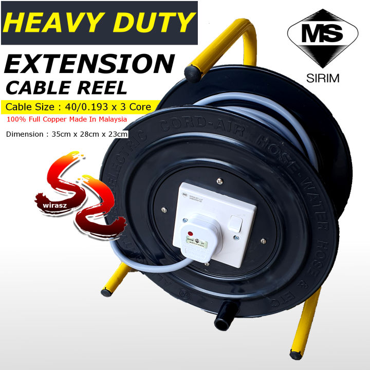 HEAVY DUTY Industrial Extension Cable Reel Plug & Socket Set SIRIM ...