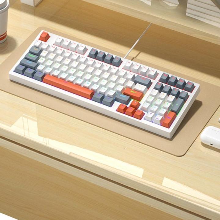 Wire 98Key Mechanical Keyboard with LED Backlits, Ergonomic Keyboard ...