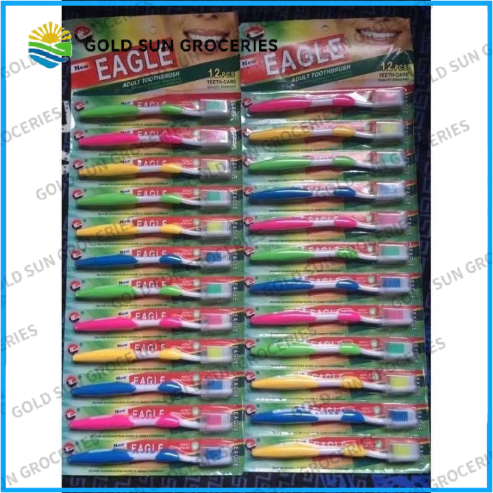 COD 12pcs/pack EAGLE soft Toothbrush Family Pack Elastic Gum Care Adult ...