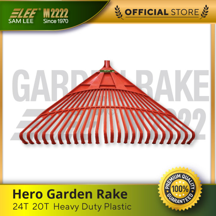 [SAMLEE M2222 HQ] Hero garden rake 20T/24T Heavy Duty Plastic Gardening ...