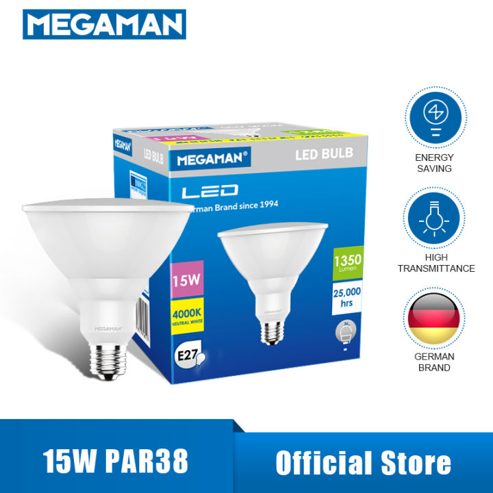 Megaman LED 15W PAR38 E27 Bulb Down Light 3000K/4000K/6500K Replacement ...