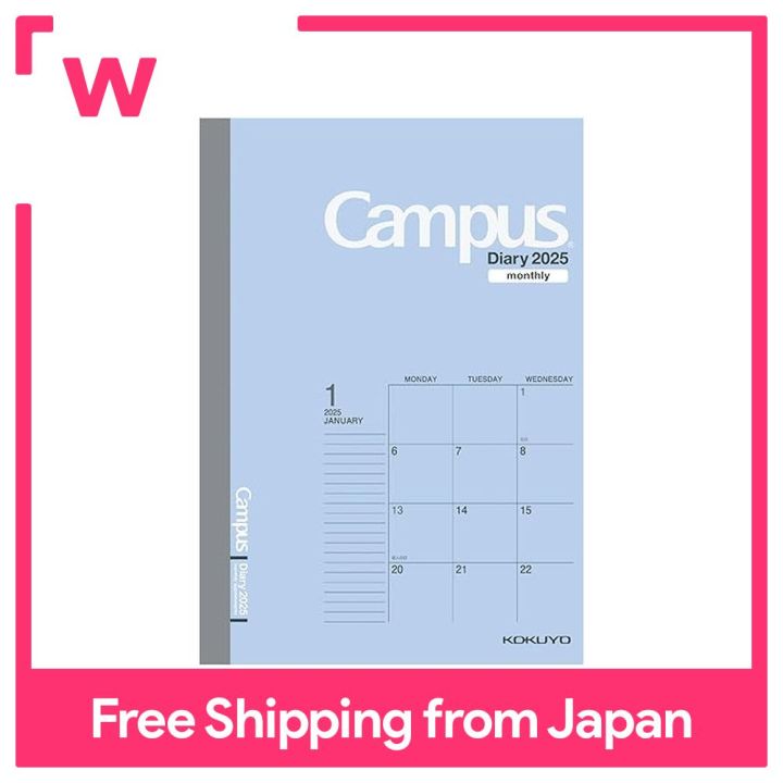 KOKUYO Notebook 2025 Campus Diary Monthly Block Standard B6 Blue Ni-CMB-B6-25 | Lazada PH