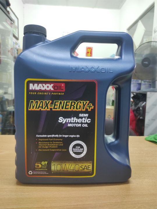 MAXX OIL (USA) MAX-ENERGY SEMI SYNTHETIC 10W40 API SN ENGINE OIL 4L ...