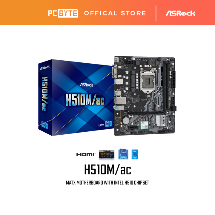 ASRock Intel H510M/AC LGA1200 Micro ATX Motherboard | Lazada