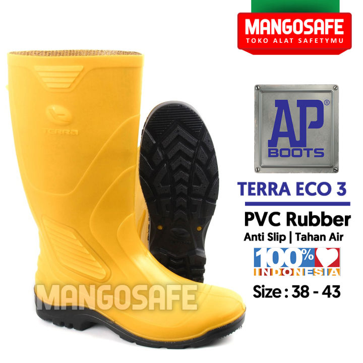 AP Boots Terra Eco 3 Kuning Sepatu Karet PVC Boot Hujan Tinggi Anti Air ...