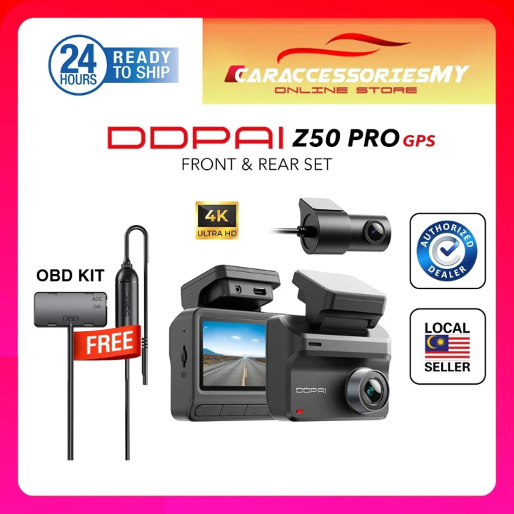 [GPS VERSION] DDPAI Z50 Pro 4K GPS Front & Rear Super Capacitor Dash Cam with OBD kit support 4G ...