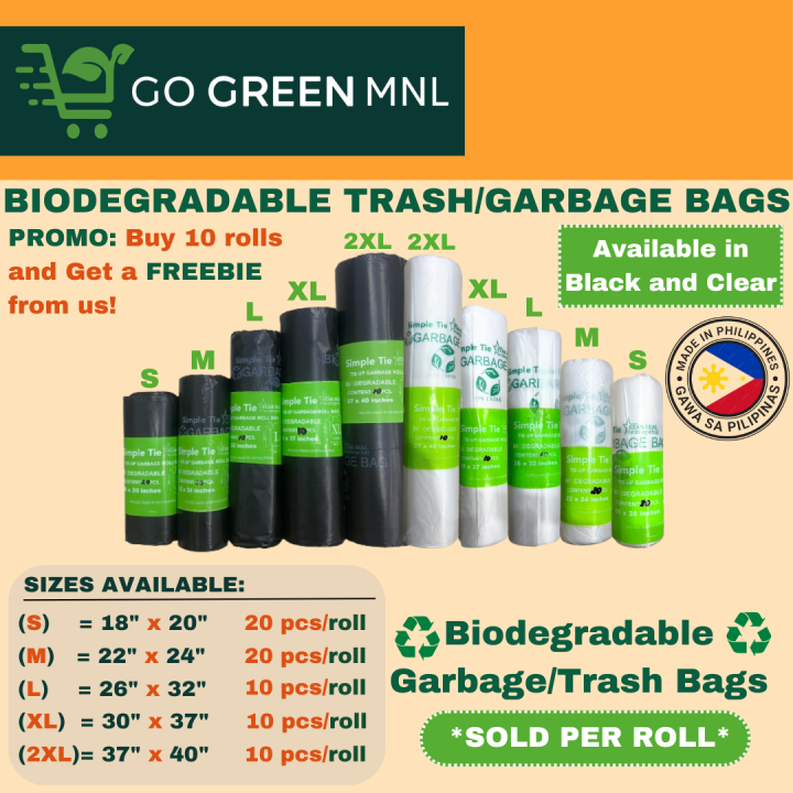 ♻️ Biodegradable ♻️ GOGreen Trash / Garbage Bag Small / Medium / Large ...