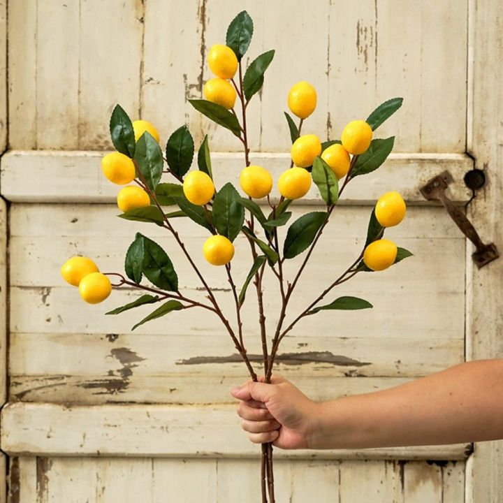 RBJ4 Luxury Artificial Lemon Branch Plastic Handmade Simulation Fruit ...
