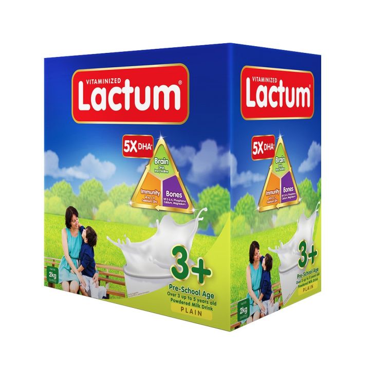Lactum 3+ Plain 2kg Milk Drink for Children Over 3 - 5 Years Old ...