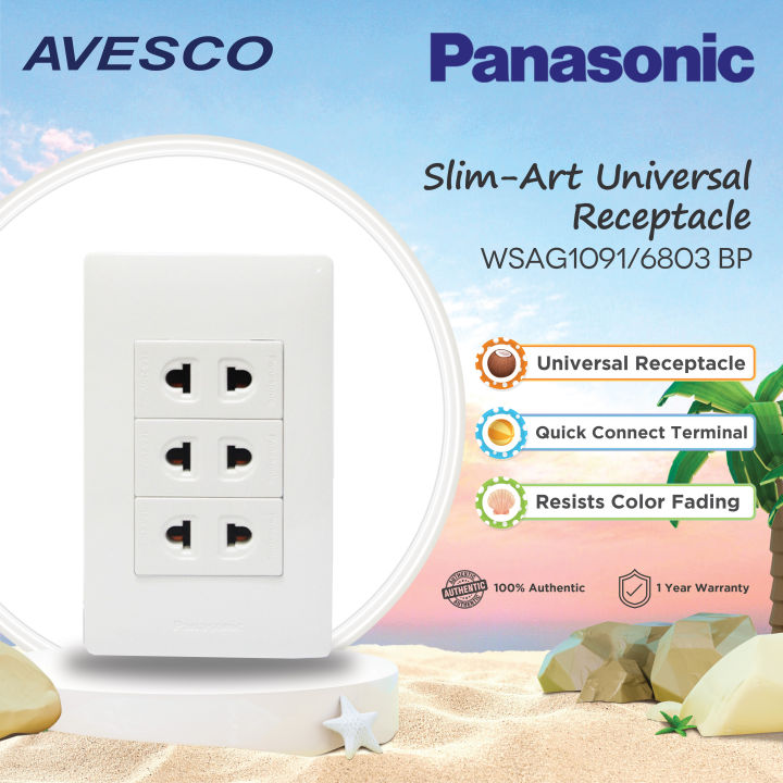 Panasonic Slim-art Universal Receptacle (WSAG1091/6803 BP) | Lazada PH