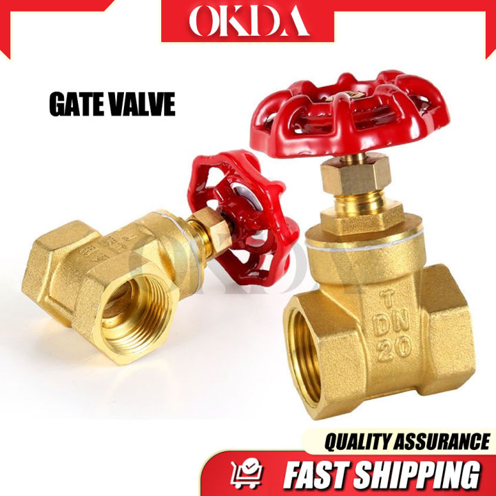 OKDA Brass Gate Valve Size 1/2 Inch 3/4 Inch 1 Inch Gate Valve Switch ...