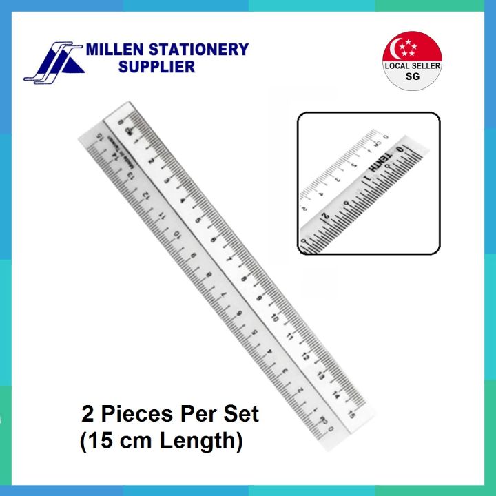 Plastic Ruler (15cm / 20cm). Set of 2 Rulers [Millen Stationery ...