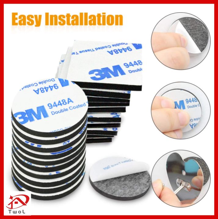 TwoL 10pcs 3M Double Sided Foam Tape Strong Pad Mounting Black Self ...