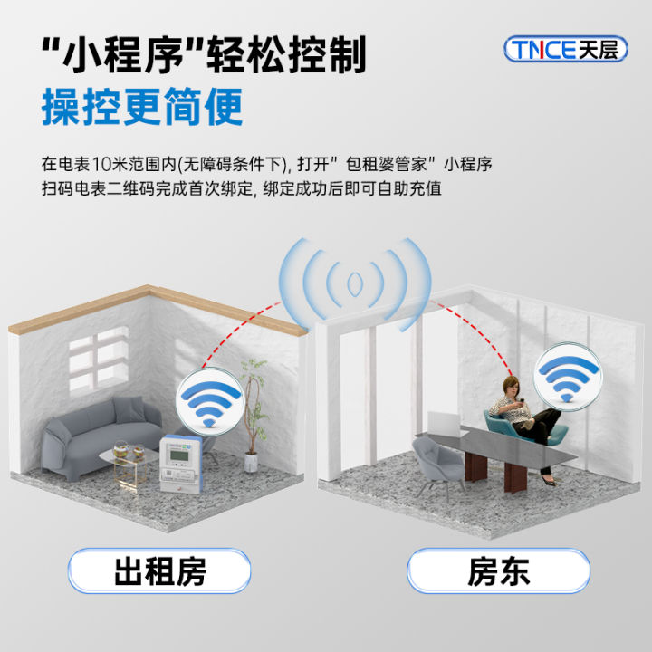 Smart meter rental room scan code recharge prepaid multi-user single ...