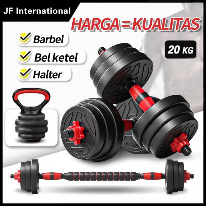JF Dumbell Barbel Set （10KG、20KG、30KG、40KG） Tiang Angkat Besi Dumbbell Dumble Alat Fitness ...