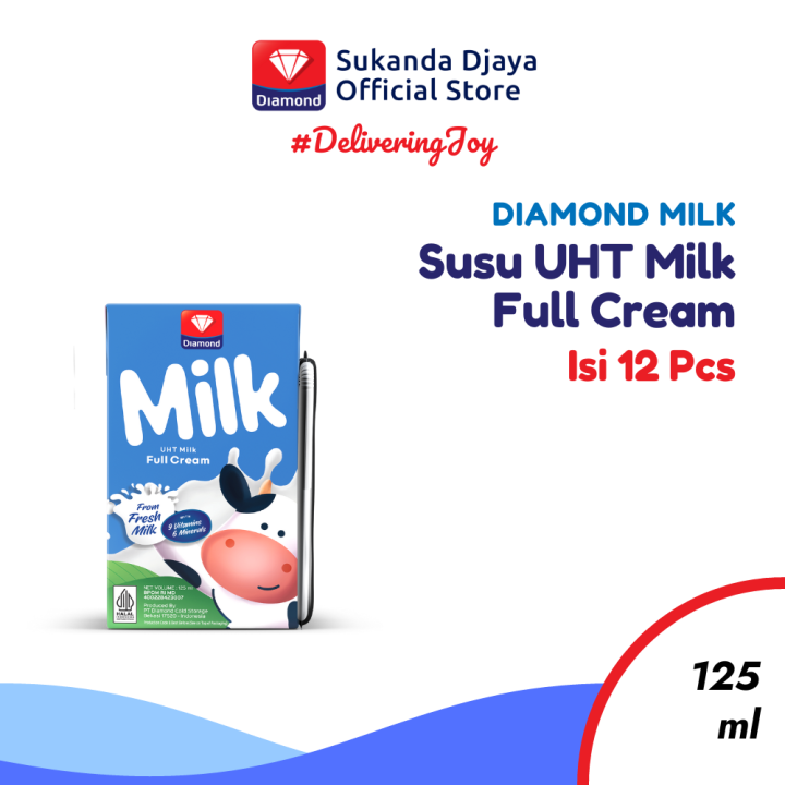 Diamond Milk Susu UHT Full Cream 125 ML [Isi 12 Pcs] | Lazada Indonesia