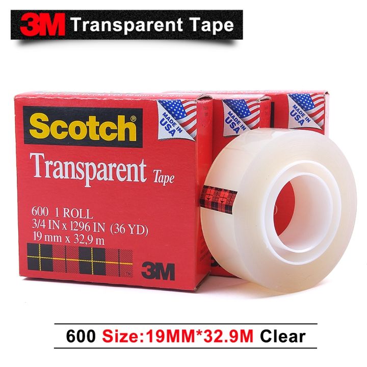 3M Scotch 600 One Side Sticky Transparent Tape for Print, Ink Testing ...