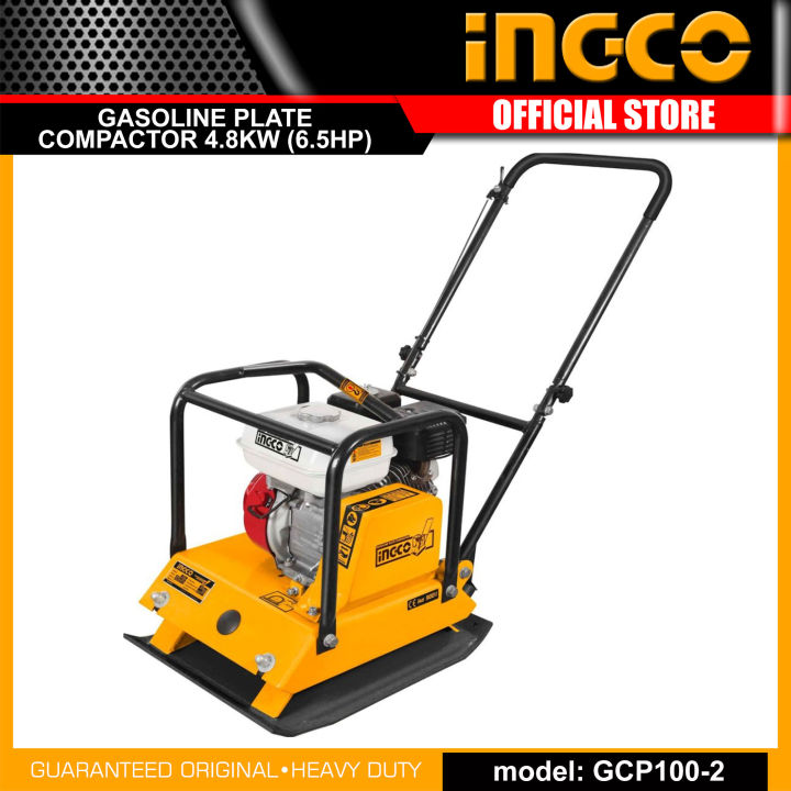 INGCO Industrial Gasoline Plate Compactor 4.8KW 6.5HP GCP100-2 IPT ...