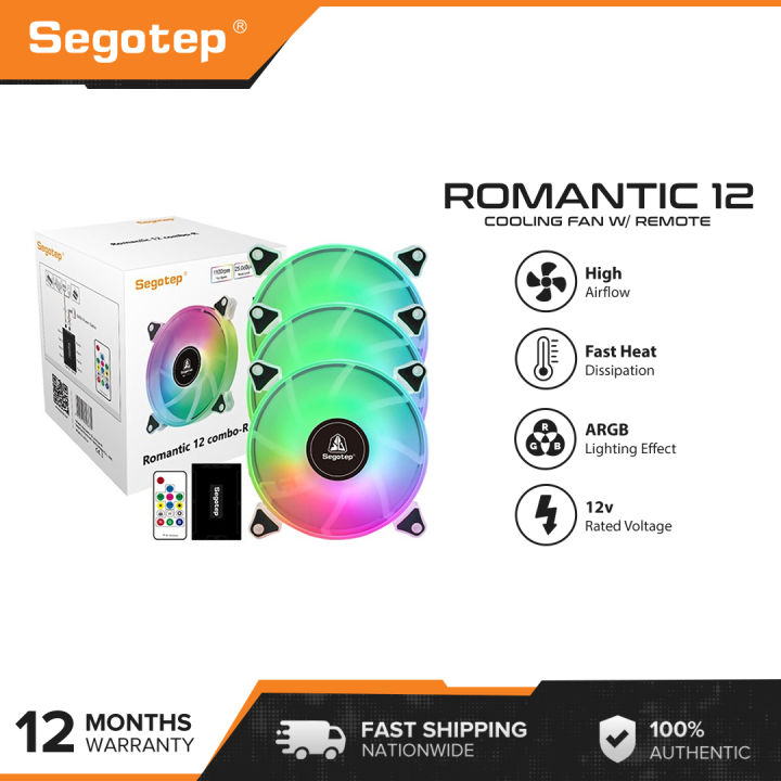 Segotep Romantic 12 Combo-R ARGB Lighting Effect Cooling Fans (3 Fans ...