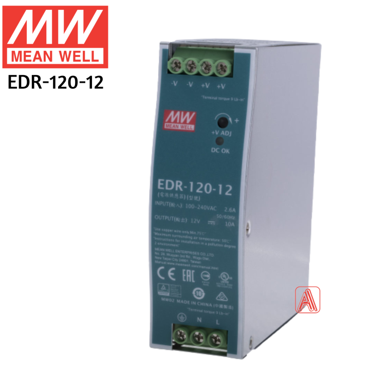 Mean Well EDR-120-12 120W 12V 10A Meanwell Din Rail Type Power Supply - Original - 1 Year ...