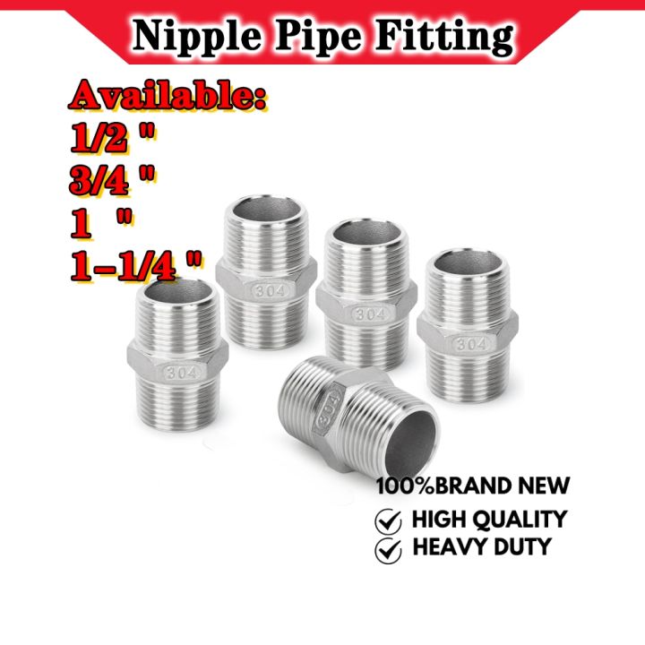 Stainless Steel Nipple Pipe Fittings Standard Size | Lazada PH