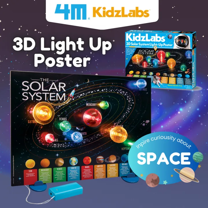 4M KidzLabs 3D Solar System Light-up Poster - 4M Steam Education Toys ...
