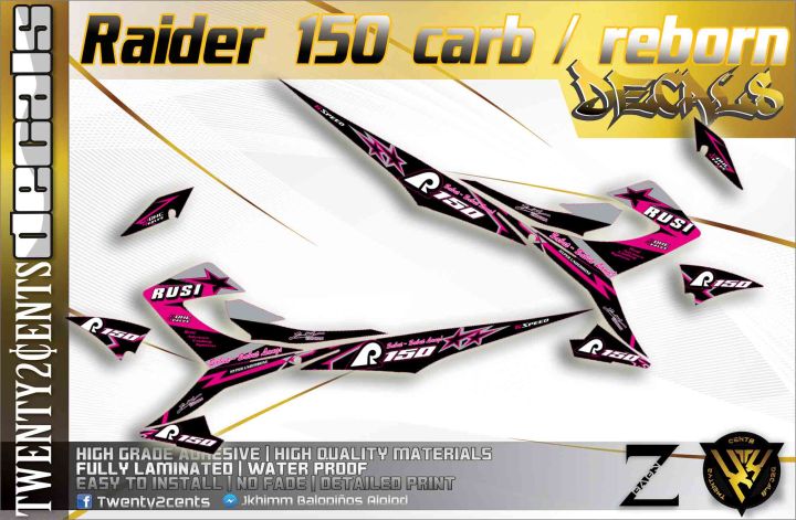 High-Quality Decals and Stickers for suzuki Raider 150 Reborn / Carb ...