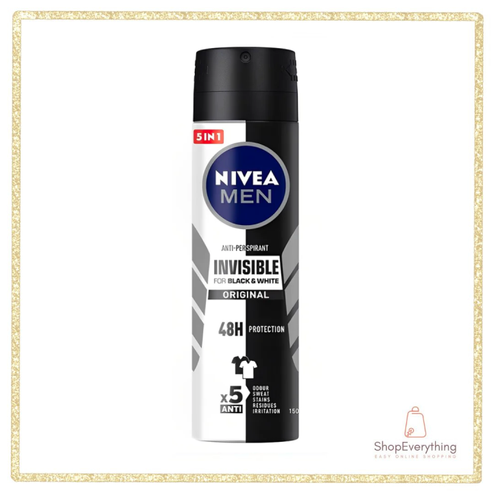 Nivea Men Invisible Original Black And White Power Spray 150ml | Lazada PH