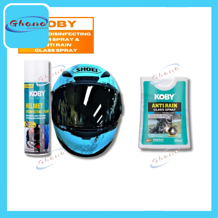 Original Koby Helmet 450ml Disinfecting Foam Spray and 20ml Anti Rain ...