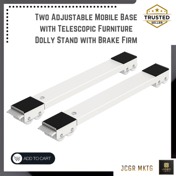 Two Adjustable Mobile Base with Telescopic Furniture Dolly Stand with ...