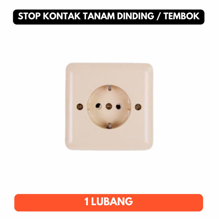 Stop Kontak 1 Lubang Listrik Dinding Tanam Tembok Colokan Colok | Lazada Indonesia