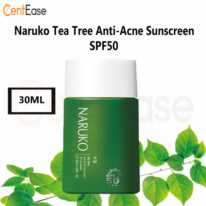 Naruko Tea Tree Anti-Acne Sunscreen SPF50 30ml - (Exp: April 2027) | Lazada