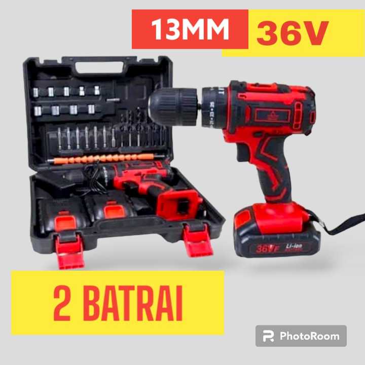 mesin bor cas 2baterai-35NM Mesin bor baterai cordless -bor impact ...