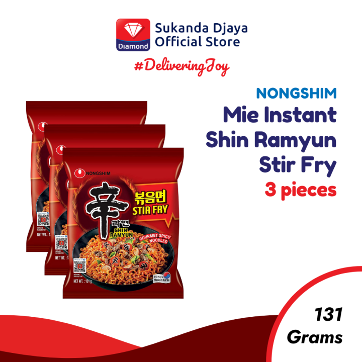 Nongshim Mie Instan Shin Ramyun Stir Fry 131 Gr ISI 3 | Lazada Indonesia